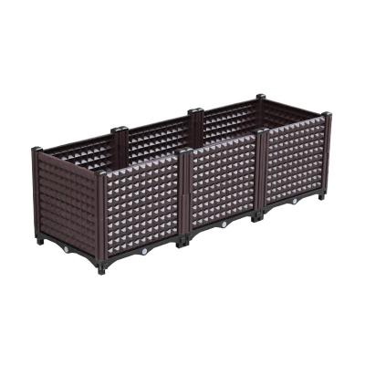 China Logo Customized Big Black Plastic Planter on Wheels 120cm Length PP UV Resistant for sale