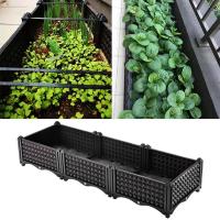 China 80cm Length Vegetable Planter Boxes On Wheels Plastic Long Planter Box Moth Proof for sale