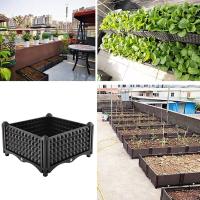 China Plastic Raised Garden Bed on Wheels 4-Tier UV Resistant Planter Box for Vegetables Flowers Fruits for sale