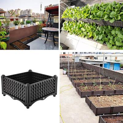 China Plastic Raised Garden Bed on Wheels 4-Tier UV Resistant Planter Box for Vegetables Flowers Fruits for sale