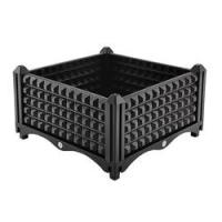 China Rattan Design Plastic Raised Planter Box 40x40x26cm Outdoor Decorative Garden Bed for Flowers Vegetables for sale