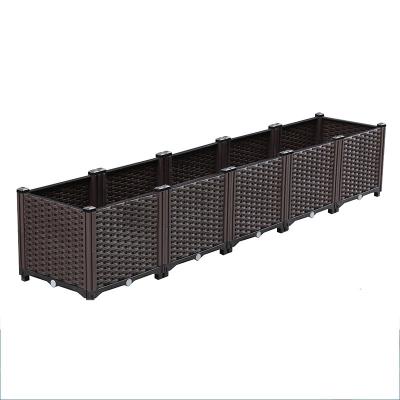 China Set of 2 Raised Garden Planting Boxes 60x40x30cm Plastic Vegetable Planters for Home Balcony for sale