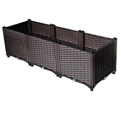 China Storable Self Watering Plastic Planter Box 60x40x30cm UV Resistant PP Trough for sale