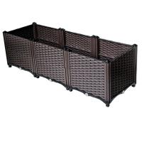 China PP Plastic Raised Planter Box on Legs 40x40x26cm Foldable Corrosion Resistant Garden Planting Box for sale