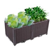 China 2pcs Elevated Polypropylene Plastic Raised Planter Boxes For Garden Sun Protection for sale