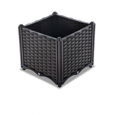 China Foldable Plastic Balcony Planter Box 40x40x26cm Custom Color PP Plant Pot for sale