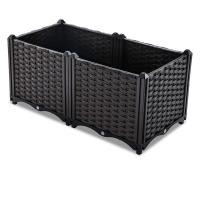 China Foldable PP Plastic Rattan Resin Planting Box 40x40x26cm Outdoor Vegetable Garden for sale
