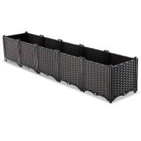 China Foldable PP Plastic Rattan Resin Planting Box 40x40x26cm Outdoor Vegetable Garden for sale
