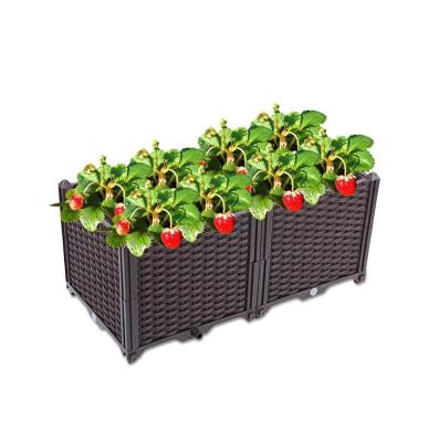 China Foldable PP Plastic Planting Box 40x40x26cm for Vegetables Flowers Herbs Balcony Garden for sale