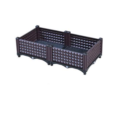 China Rattan Rectangular Plastic Raised Planter Boxes For Blueberries Frost Resistance for sale