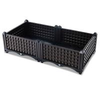 China Customizable Hand Woven Plastic Garden Planting Box for Outdoor Deep Root Flower Bed for sale