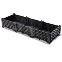 China Customizable Hand Woven Plastic Garden Planting Box for Outdoor Deep Root Flower Bed for sale