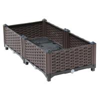 China Elevated Garden Bed Cover Plastic Raised Planter Box 40x40x22cm PP Deep Root Flower Planting Box for sale