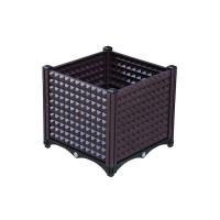 China PP Plastic Square Stackable Raised Garden Bed Planter Box 40x40x37cm Brown for sale