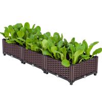 China PP Plastic Raised Garden Bed 80x40x22cm Outdoor Planting Box for Balcony Garden for sale