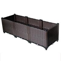 China Outdoor Plastic Raised Planter Box 40x40x26cm Fire Proof Vegetable Garden Pot for sale