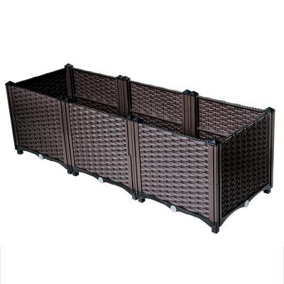 China Outdoor Plastic Raised Planter Box 40x40x26cm Fire Proof Vegetable Garden Pot for sale