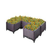 China PVC Rectangular Plastic Plant Container Outdoor Garden Flower Box Custom Size 10 Year Lifespan for sale