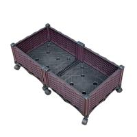 China Breathable PP Plastic Planter on Wheels 60cm Mobile Garden Pot for Holiday Decor for sale