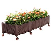 China PP Raised Garden Planter Box on Wheels 20 Year Outdoor Self Watering Plant Bed for sale
