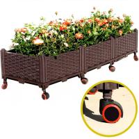 China PP Raised Garden Planter Box on Wheels 20 Year Outdoor Self Watering Plant Bed for sale