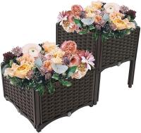 China Minimalist Plastic Raised Planter Box on Legs 50x50x27cm Foldable Corrosion Resistant for sale