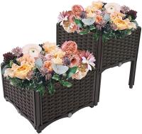 China Customizable Plastic Raised Garden Bed Planter Box for Deep Root Flowers Vegetables 10 Year Outdoor Life for sale