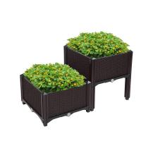 China Customizable Plastic Raised Garden Bed Planter Box for Deep Root Flowers Vegetables 10 Year Outdoor Life for sale