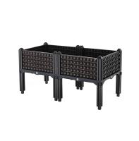 China 120cm Plastic Raised Planter on Legs for Garden Floor Use Modern PP Flower Pot for sale