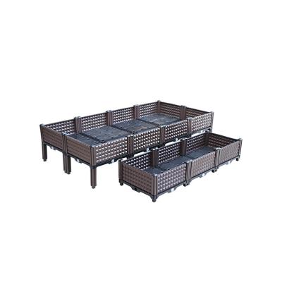 China Customizable Plastic Raised Garden Beds on Legs 100cm Weather Resistant Planter Boxes for sale
