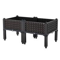 China Customizable Plastic Raised Garden Beds on Legs 100cm Weather Resistant Planter Boxes for sale