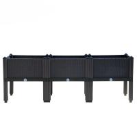 China Mobile Plastic Raised Planter on Legs 50x50x27cm Foldable Elevated Garden Bed for Vegetable Planting for sale