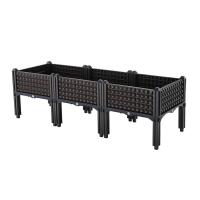 China Mobile Plastic Raised Planter on Legs 50x50x27cm Foldable Elevated Garden Bed for Vegetable Planting for sale