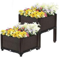 China 40cm Wide Plastic Elevated Garden Bed on Legs PP Vegetable Trough Planter Box for sale