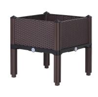 China PP Plastic Raised Garden Bed on Legs 80x40x40cm Self Watering Planter Box for sale