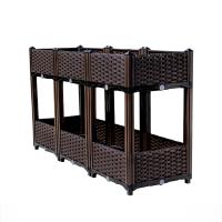 China PP Plastic Raised Garden Planter Box Elevated Vegetable Planting Bed 60x40x30cm for sale