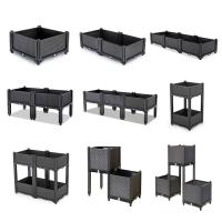 China Outdoor Drainable Elevated Plastic Planter Box For Flower Leakage Proof for sale