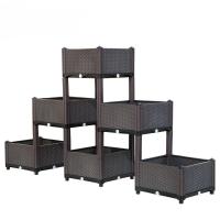 China Backyard Moth Proof Plastic Elevated Garden Beds antioxidant Plastic Veg Planters for sale