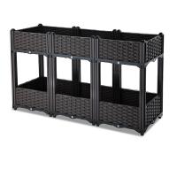 China Large Capacity Polypropylene Elevated Plastic Planter Box 50x50x27cm Insect Proof for sale