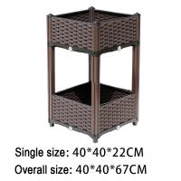 China Rattan Design 120cm Large Plastic Vegetable Planter Box Foldable Durable PP Garden Bed for sale