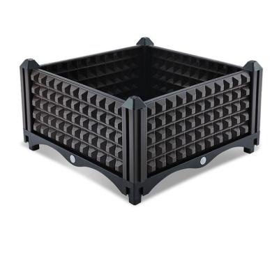 China PP Plastic Garden Planter Box 40x40x22cm Brown for Blueberries Outdoor Planting for sale