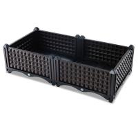 China PP Plastic Garden Planter Box 40x40x22cm Brown for Blueberries Outdoor Planting for sale