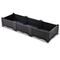 China PP Plastic Garden Planter Box 40x40x22cm Brown for Blueberries Outdoor Planting for sale