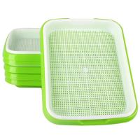 China 24.5cm Plastic Hydroponic Seed Sprouter Tray with Lid Anti Corrosion PP Nursery Tray for sale
