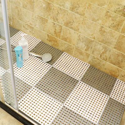 China TPE Interlocking Shower Floor Mat 30x30cm Anti Slip Bathroom Safety Splicing Mat for sale