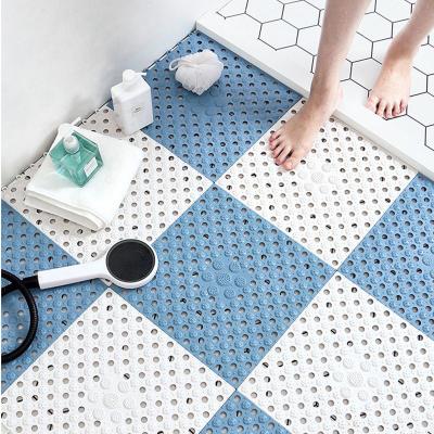China Non Slip Splicing Floor Mat 30x30cm TPE Bath Mat Sustainable Custom Logo for sale