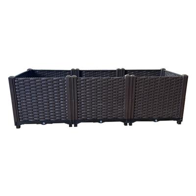China ISO9001 Rectangular Thick Plastic Raised Garden Box 60x40x30cm Leakage Proof for sale