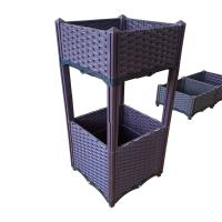 China BSCI Large Square Plastic Planter Boxes 2 Layers Minimalist Design for sale