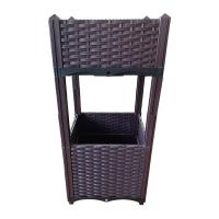 China BSCI Large Square Plastic Planter Boxes 2 Layers Minimalist Design for sale