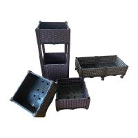 China BSCI Minimalist Indoor Plastic Rectangle Flower Pot Planter for Balcony Garden 2 Sizes for sale
